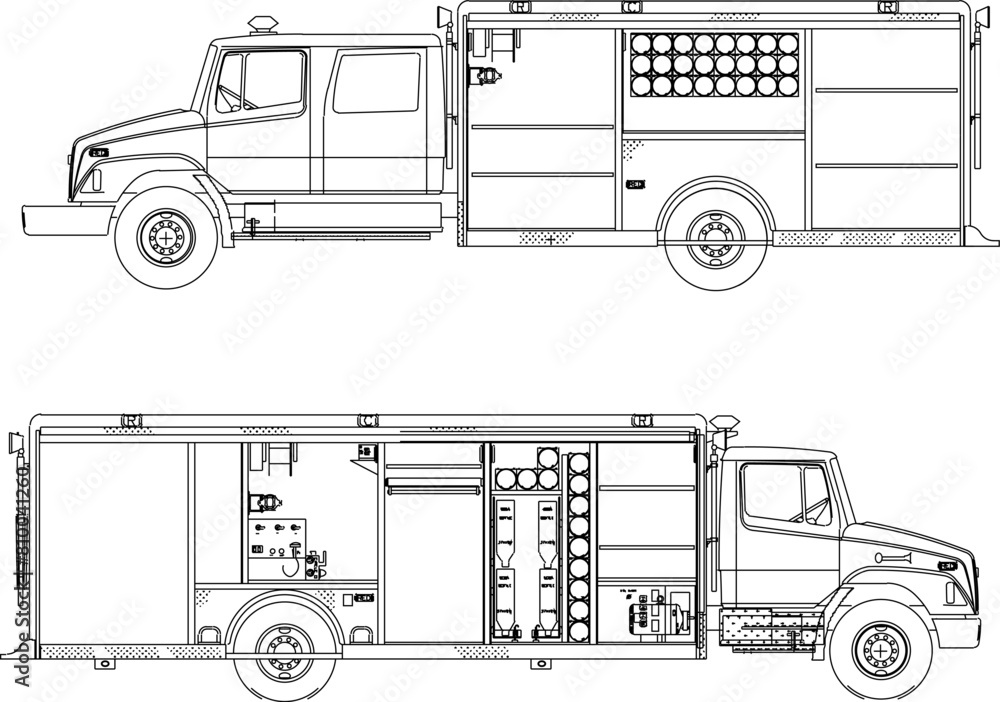 Vector sketch detailed illustration design of firefighting rapid ...