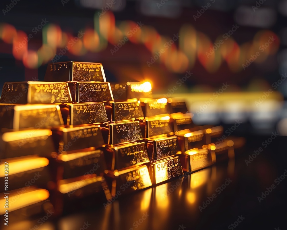 Gold trade chart stock analysis on growth financial business money ...