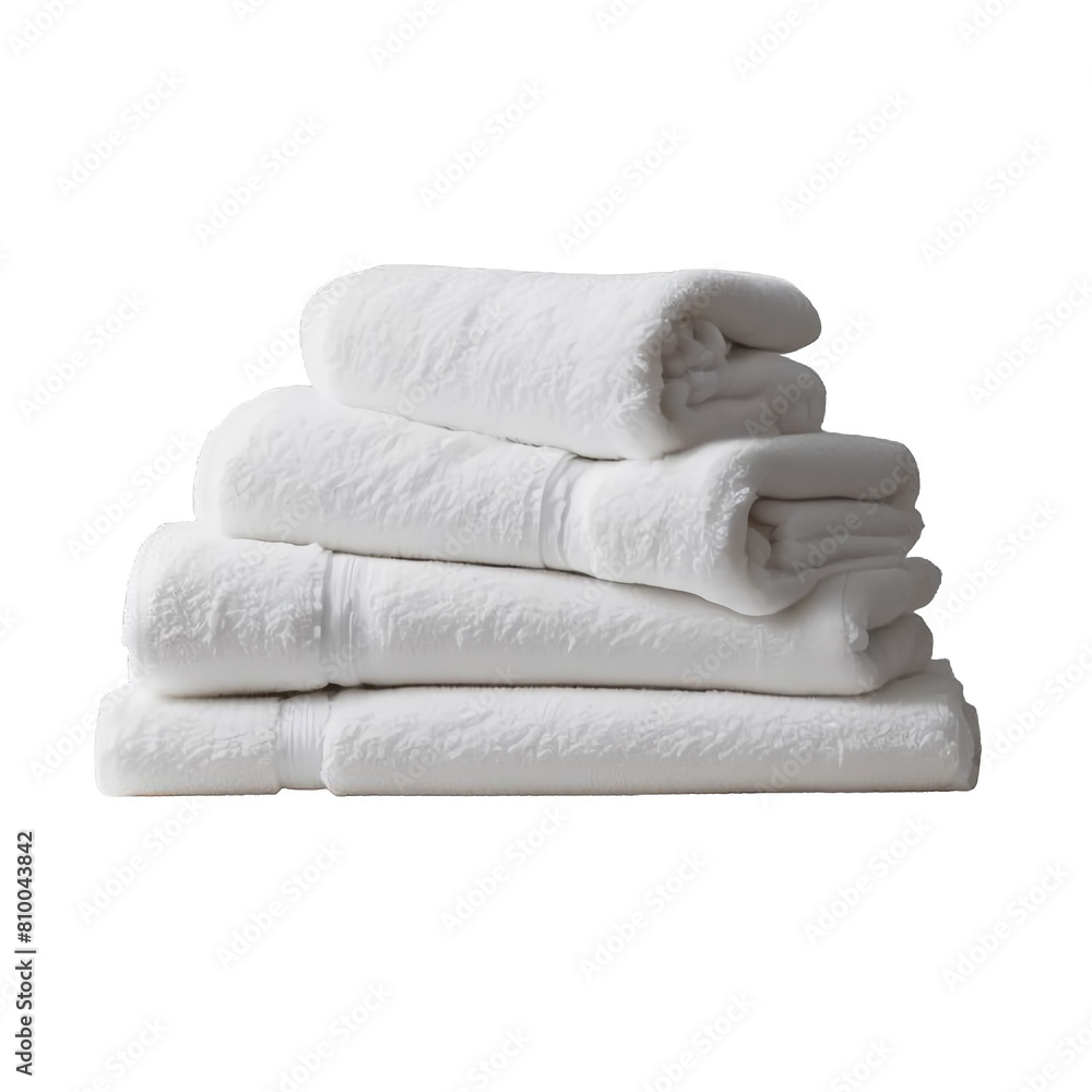 TRANSPARENT PNG ULTRA HD 8K Close-up image of neatly folded white ...