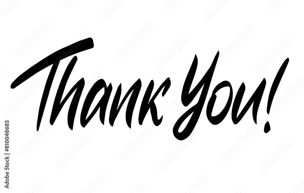 Thank You Lettering Concept. Thanks Brushpen Italic Oblique font vector ...