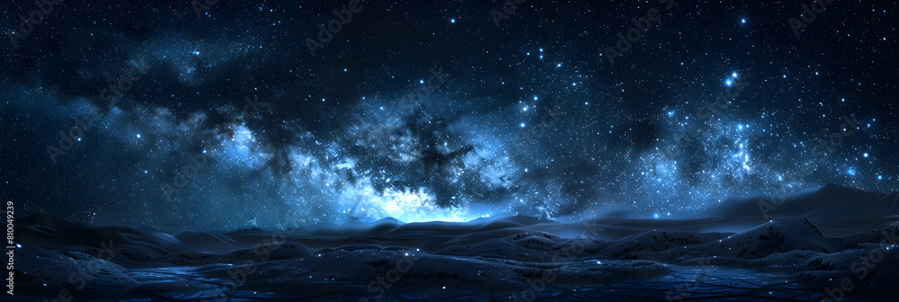 A serene nighttime scene of the ionosphere illuminated by the milky way ...