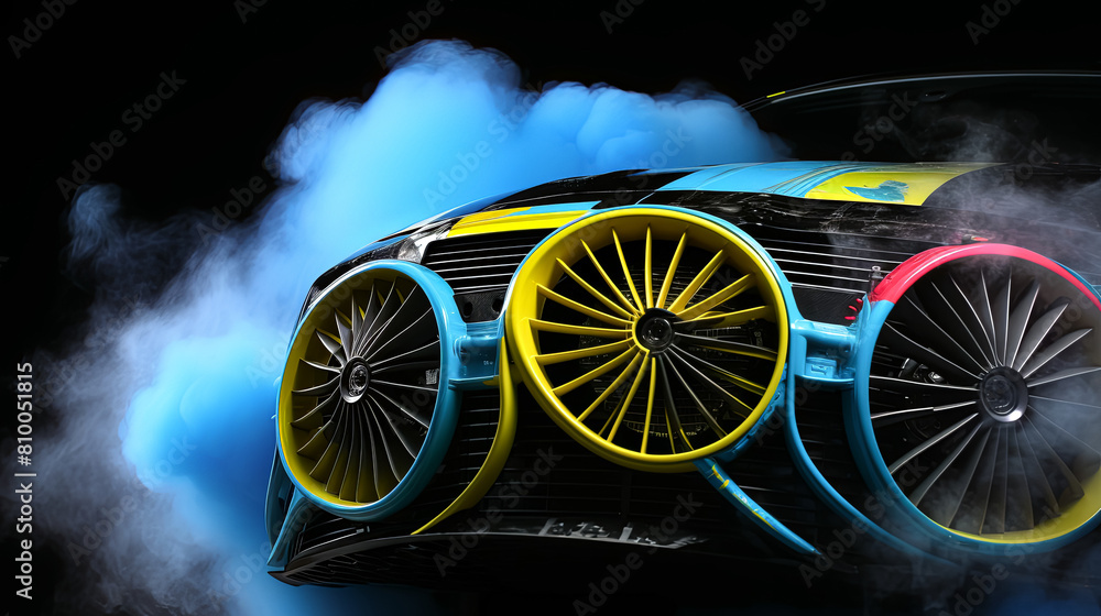 Aerodynamic body kit upgrades make the racing car stand out as it ...