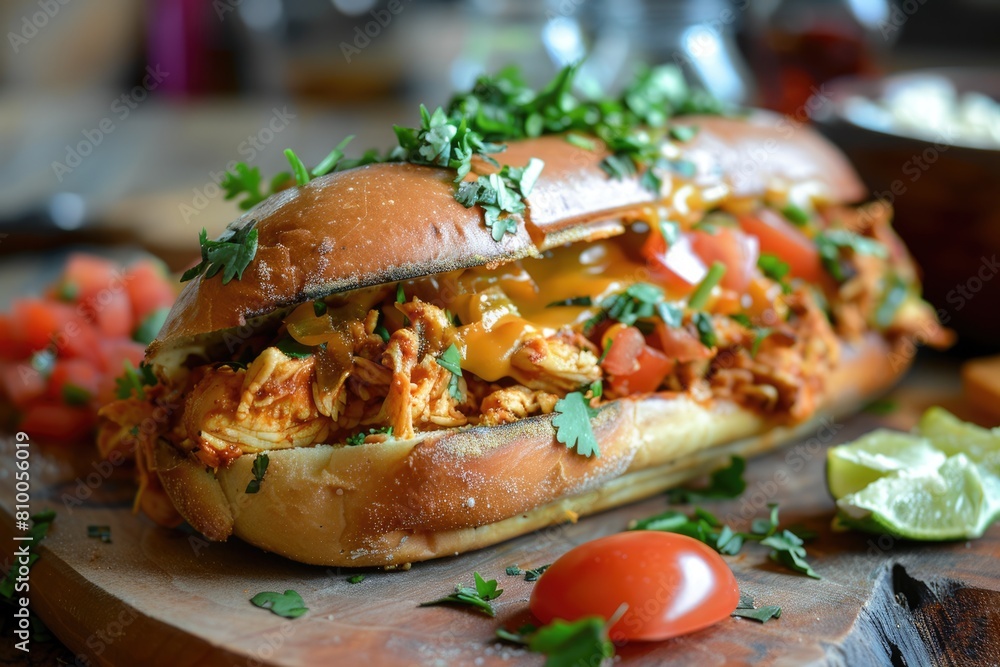 Authentic Mexican Torta: A Spicy Hispanic Sandwich with Fresh Bread ...