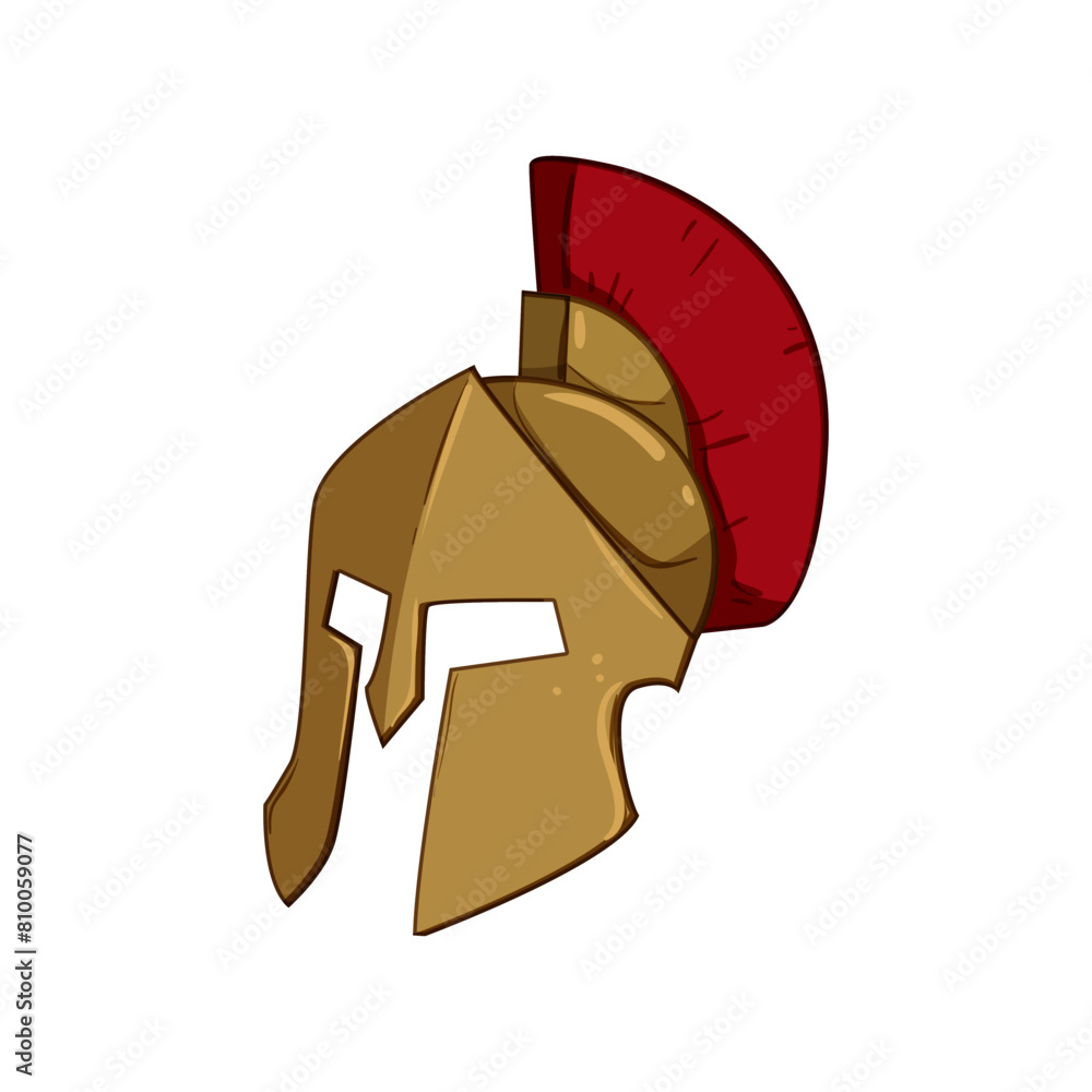 warrior spartan helmet cartoon. head sparta, armour greek, logo trojan ...