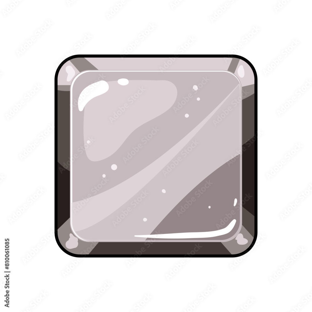 interface square game button cartoon. panel ui, digital menu, element ...