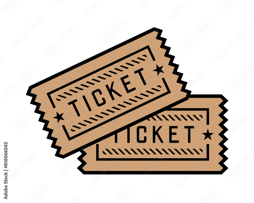Ticket icon. Symbol of payment or cash register, sports match or cinema ...