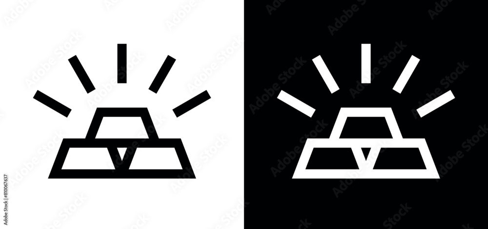 Gold icon. Gold bar (bullion), symbol of money or wealth. Shiny gold ...