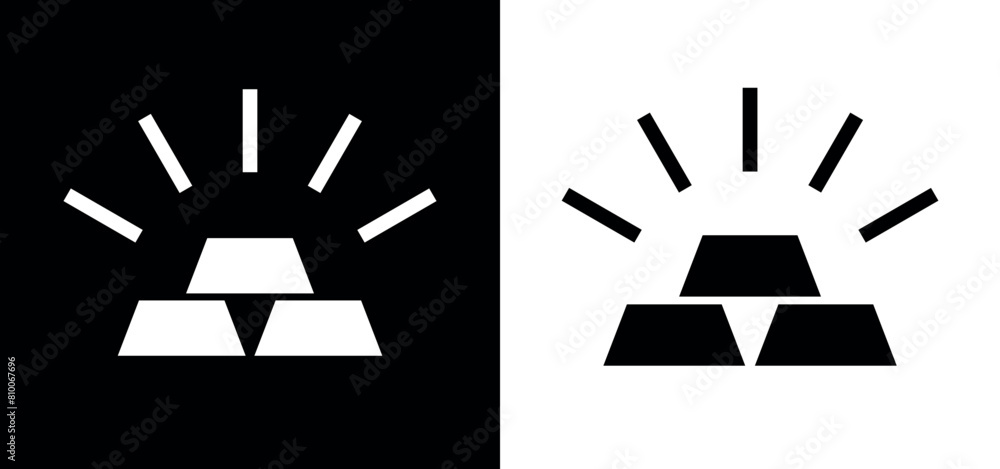 Gold icon. Gold bar (bullion), symbol of money or wealth. Shiny gold ...