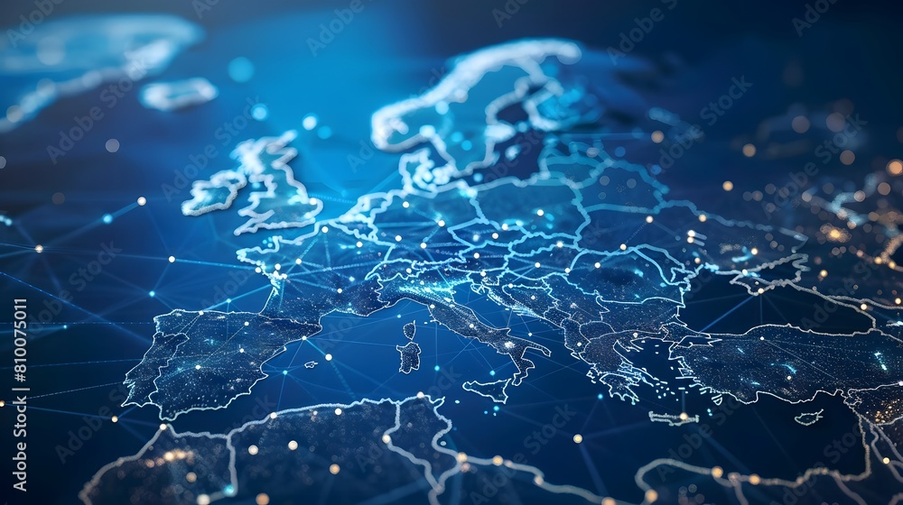 Light image depicting European mobile network wires gracefully ...