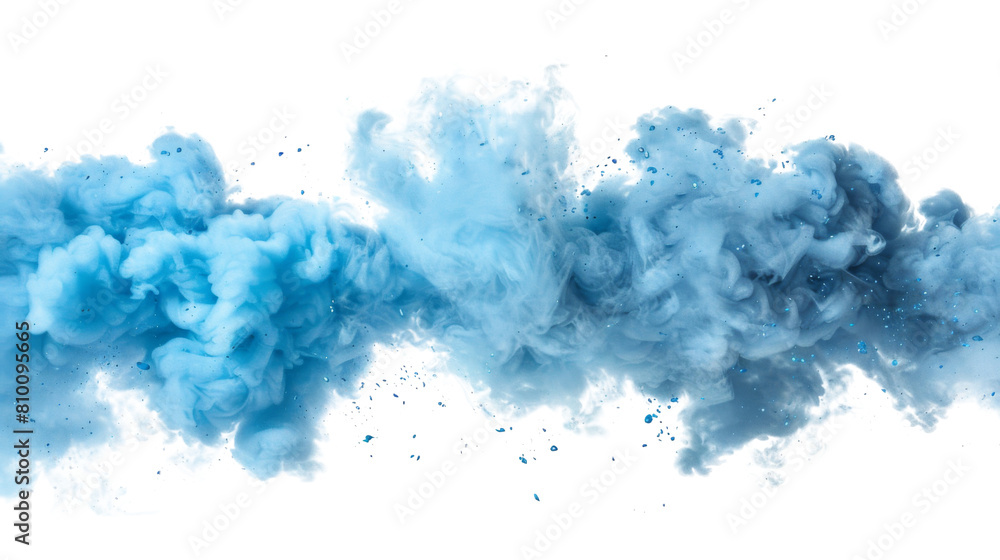 A blue smoke explosion border isolated on white background, png ...