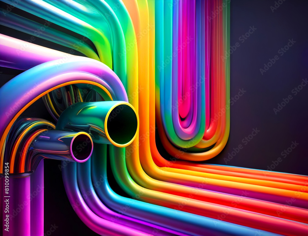 Colorful building plastic pipes background for construction, pile of ...