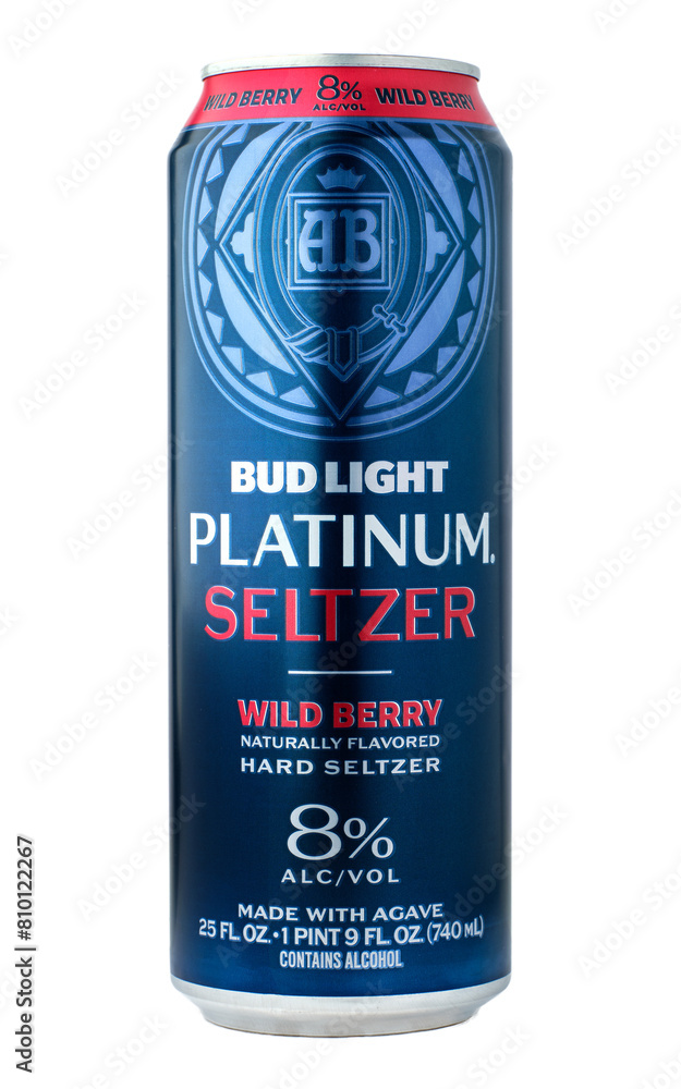 Bud Light Platinum Seltzer. Wild Berry flavor, 8% alcohol. Hard seltzer ...