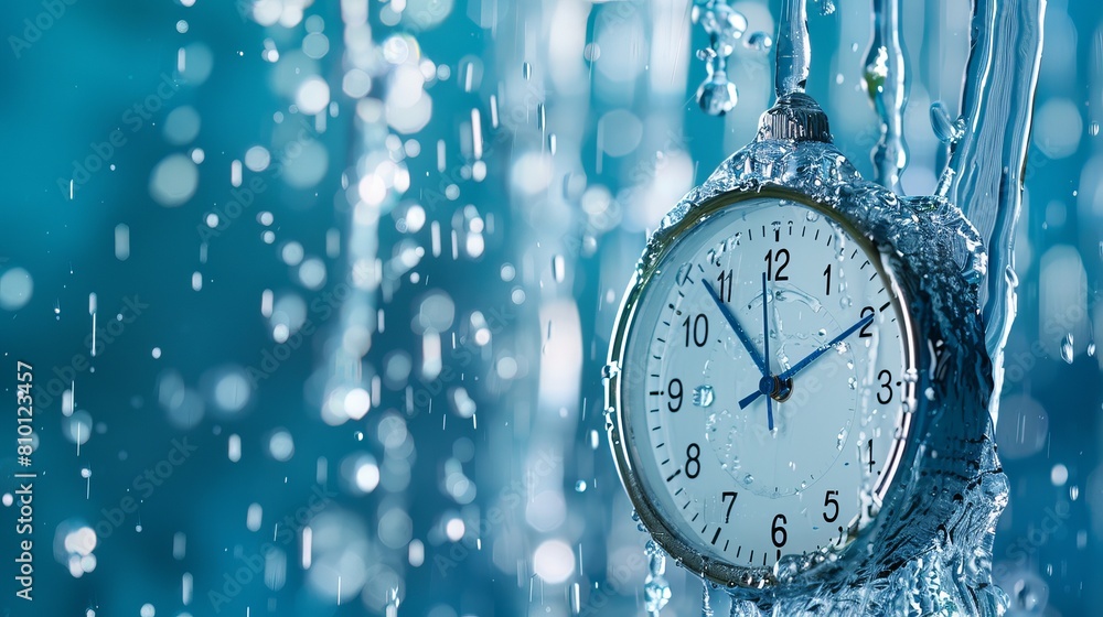 Time flows like water. Imagine a water clock with the water dripping ...