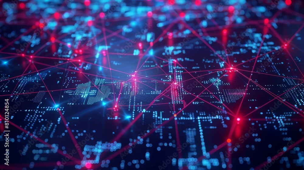 Graphic representation of AI algorithms analyzing network behavior for ...