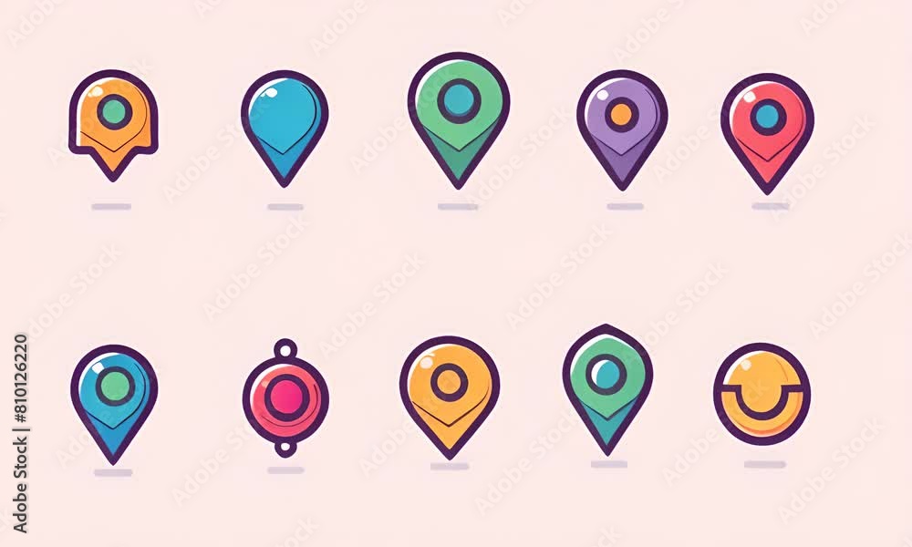 Location pin icon. Map pin place marker. Location icon. Map marker pointer icon set. GPS ...