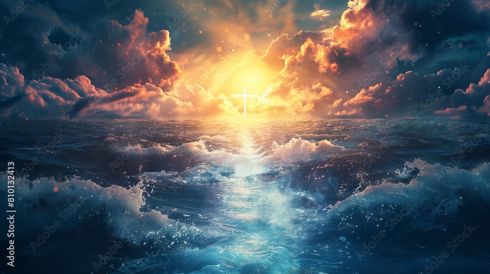 Symbolic image portraying Christian faith as a river flowing from the ...