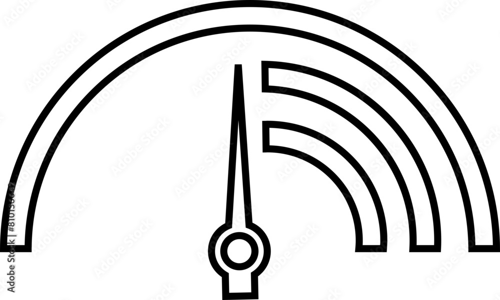 Speedometer, tachometer low and high barometers, dashboard with arrows ...