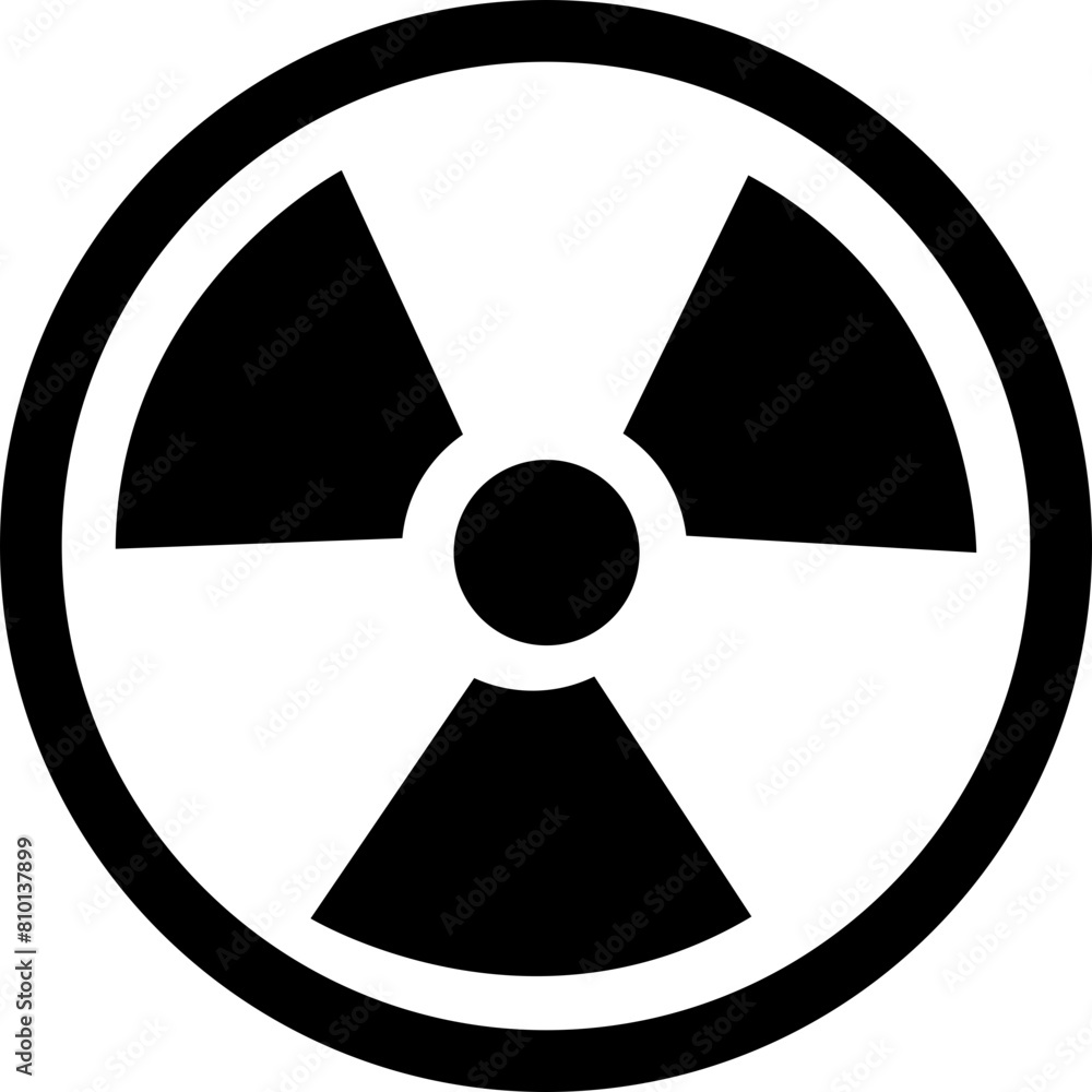 radioactive vector black icon flat or outline radiation caution symbol ...