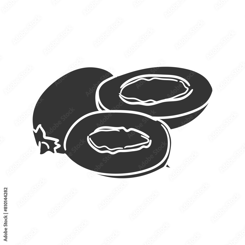 Miracle Fruit Icon Silhouette Illustration. Exotic Food Vector Graphic ...