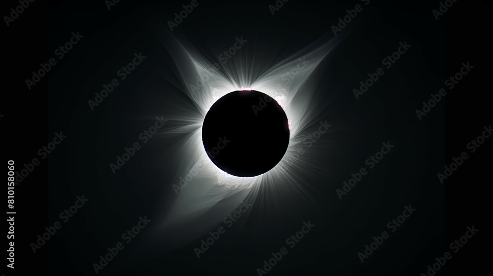 Enigmatic solar eclipse with shimmering halo - Mystifying view of a ...