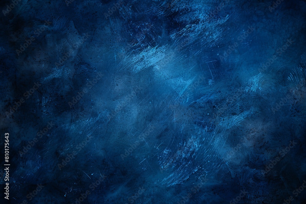 Abstract, deep blue textured backdrop with dynamic brush strokes and ...