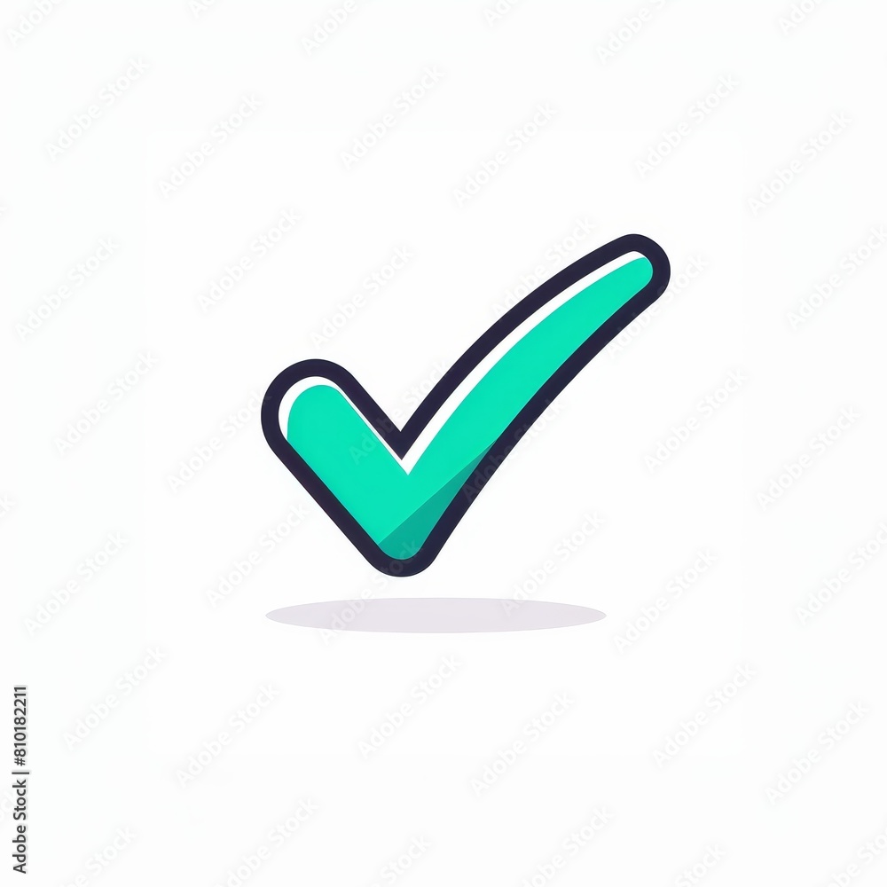 Shiny and glossy 3d illustration of a check mark icon with approval and ...