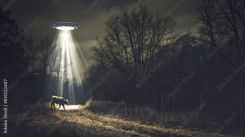 A futuristic concept of aliens from other civilizations abducting ...