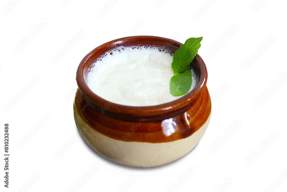 traditional indian yogurt dahi or curd,sour cream in pot,for make ...
