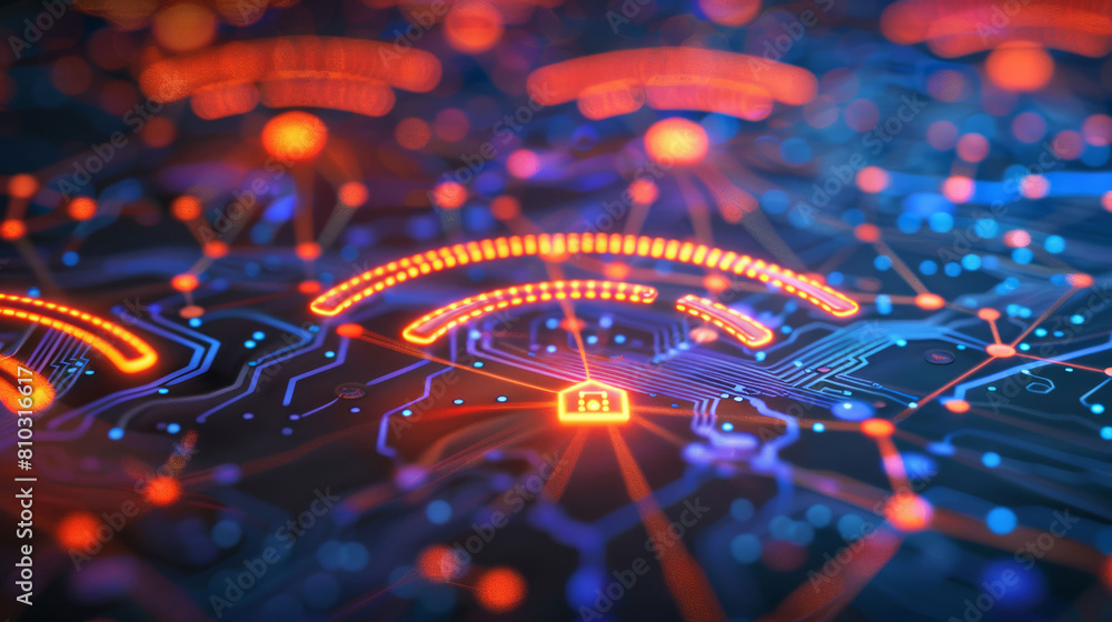 Data, network and internet with symbol in abstract with emoji for cloud ...