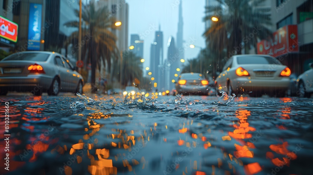 View Of The City Flooded Streets During Rain, City Street in the Rain ...