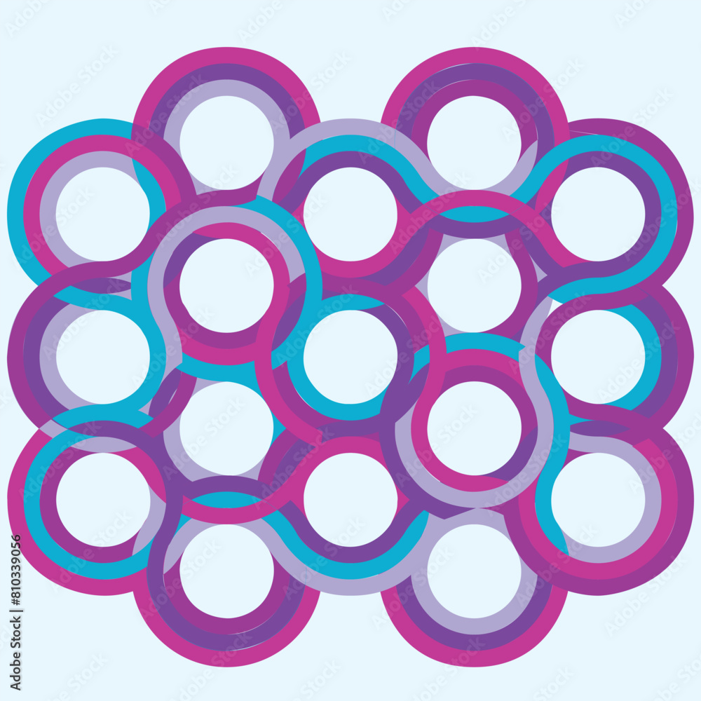 Patrón de círculos continuos de colores fríos en continúo movimiento ...