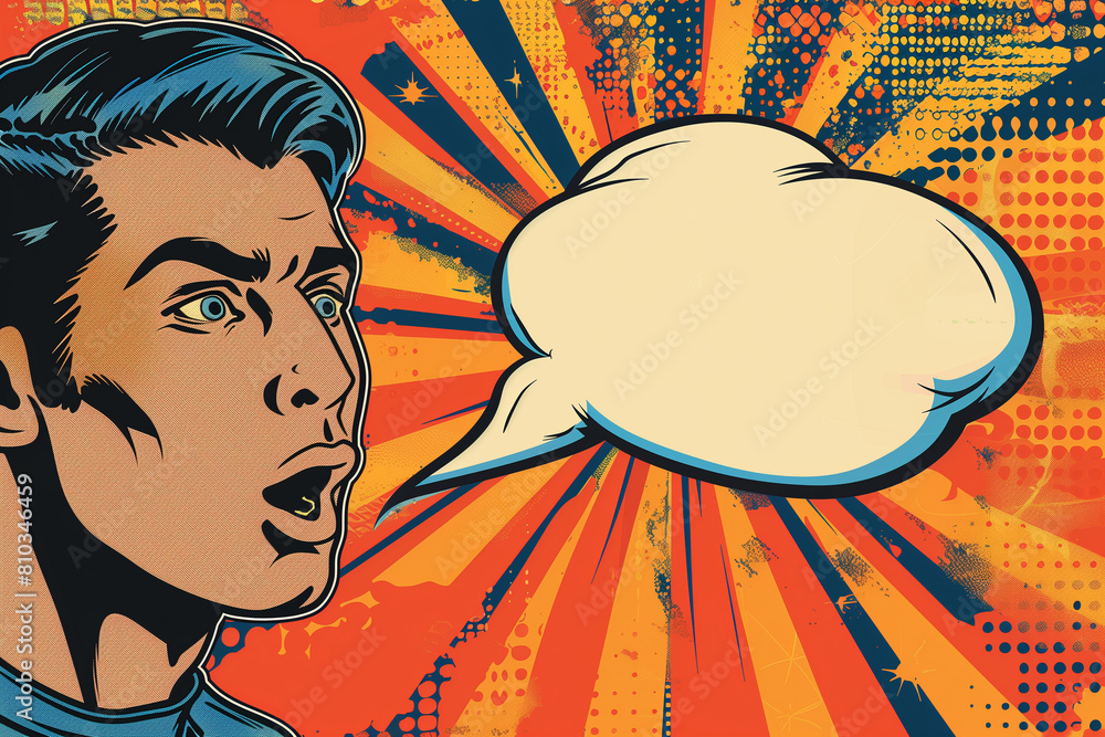 Design an engaging comic book scene using a pop art theme, with a focus ...