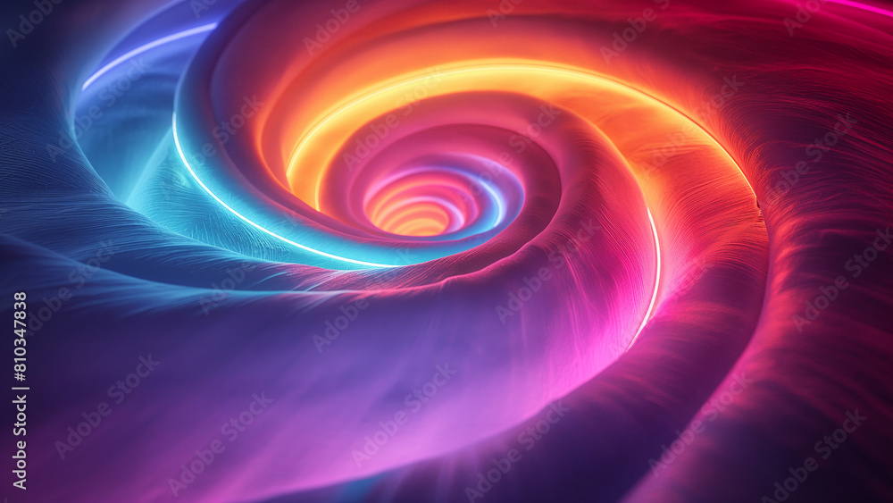 Vibrant Abstract Color Vortex - Spiral Fractal Design in Radiant Colors ...