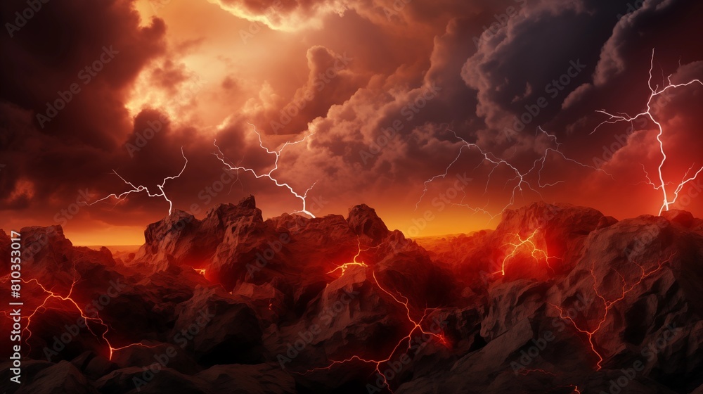 Apocalyptic Vision of a Volcanic Eruption with Spectacular Lightning ...