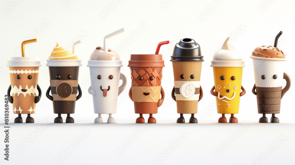 Cartoon coffee character. Comic vintage coffee to go poster. Retro ...