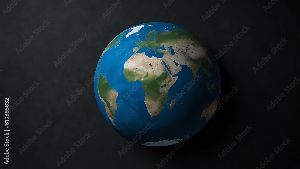 Earth map in the night Round World Shape Blue and Black Background ...