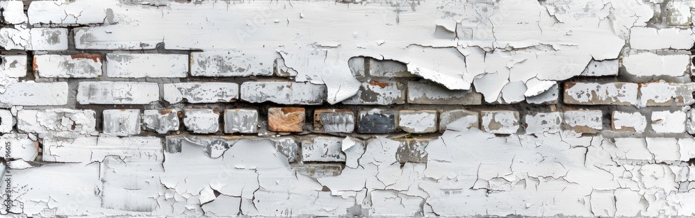 Distressed White Brick Wall Texture - Rustic and Raw Banner Panorama ...