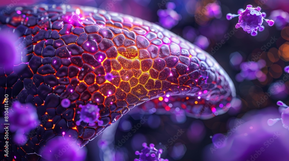 Sumptuous microscopic view of the human liver's anatomy, detailed ...