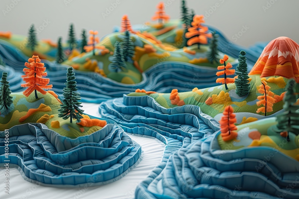Fantastical Inflatable Landscape: Imaginary Oasis of Peaks, Water, and ...