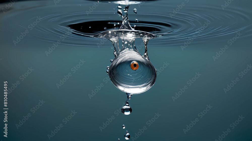 the water drop falls below the water surface, it morphs into a liquid ...