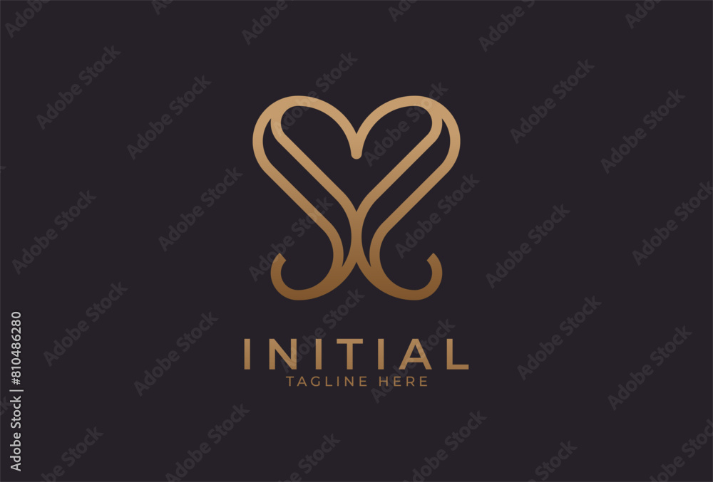 Abstract initial S or SS Love logo, letter S with heart icon ...