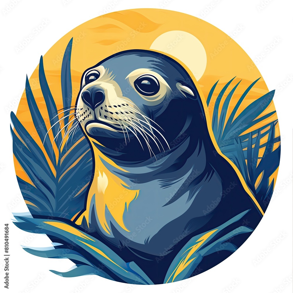 Seal Sealion Marine Wildlife Conservation Nautical Ocean Logo Concept ...
