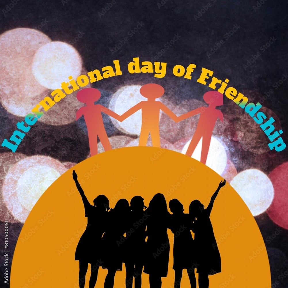 International day of friendship banner with holding hands of people ...