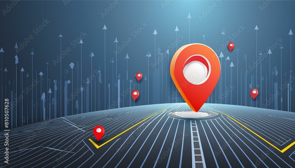 Pin location map travel road navigation marker of direction place point ...