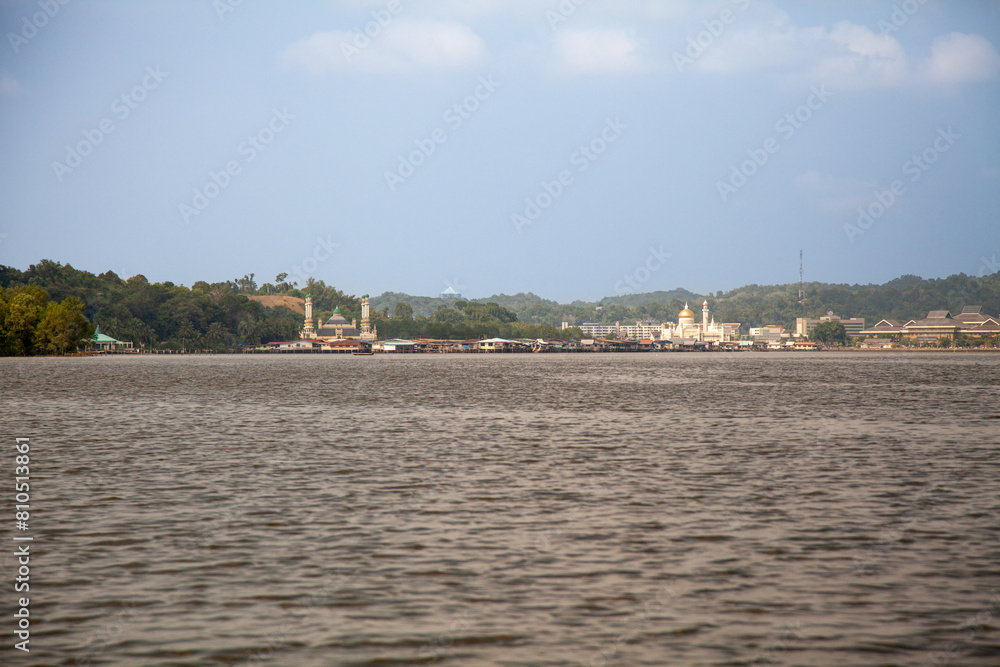 Bandar Seri Begawan panoramic view, Brunei river, Is the capital and ...