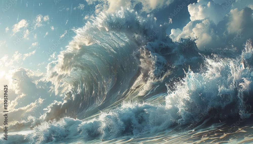 Capture the sheer force and magnitude of a tsunami from a low-angle ...