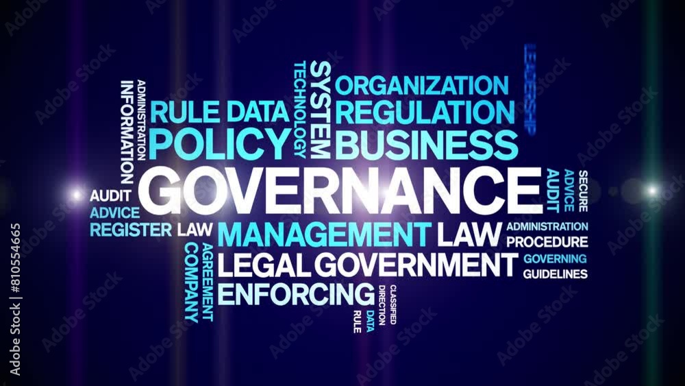 Governance animated word cloud;text design animation tag kinetic ...