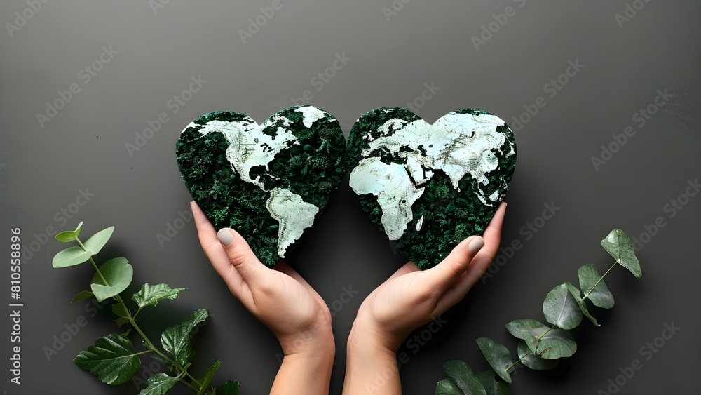 Hands Holding Heart-Shaped World Map: A Symbol of Saving Earth on Earth ...