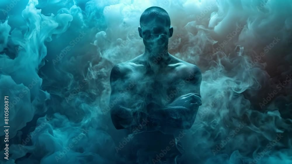 Man Standing in Smoke Cloud with Arms Crossed, Representing Opioid ...