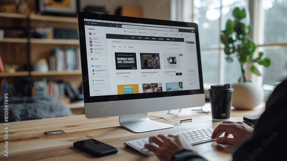 Professional Designing Website on Desktop Computer. Professional ...